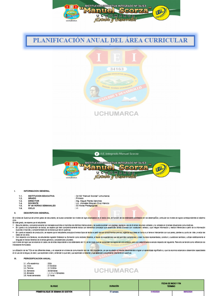 PLANIFICACION ANUAL | PDF | Enseñando | Aprendizaje