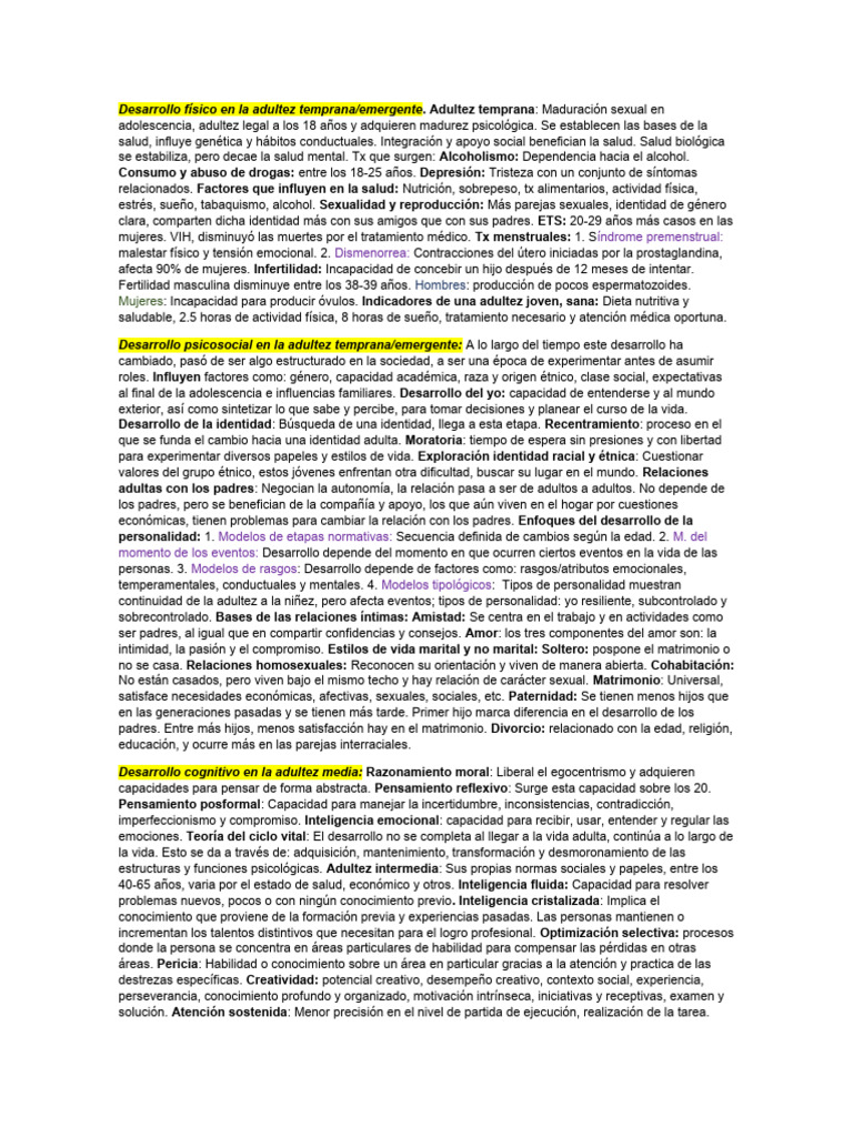 Resúmen procesos | PDF | Adultos | Ciencias del comportamiento