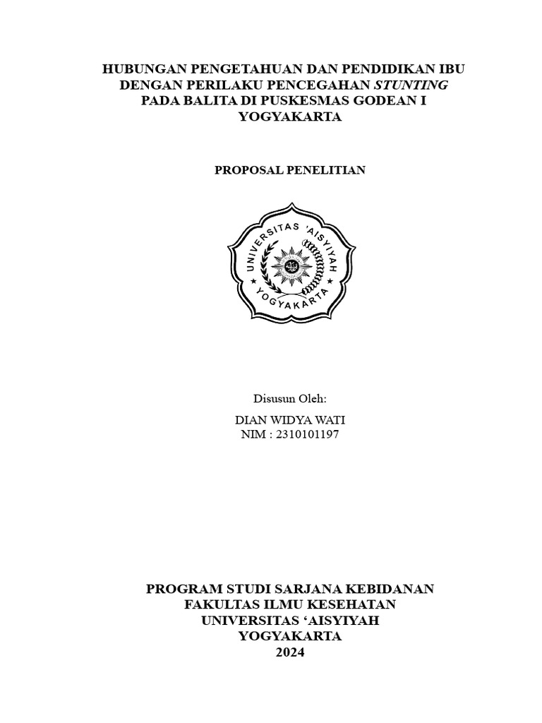 Proposal Dian FIX | PDF | Pengembangan Diri