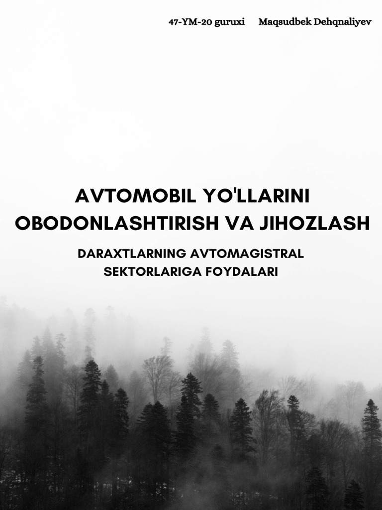 Daraxtlar Yerdagi Odamlarning Ekotizimlari Va Hayoti Uchun Juda Katta ...