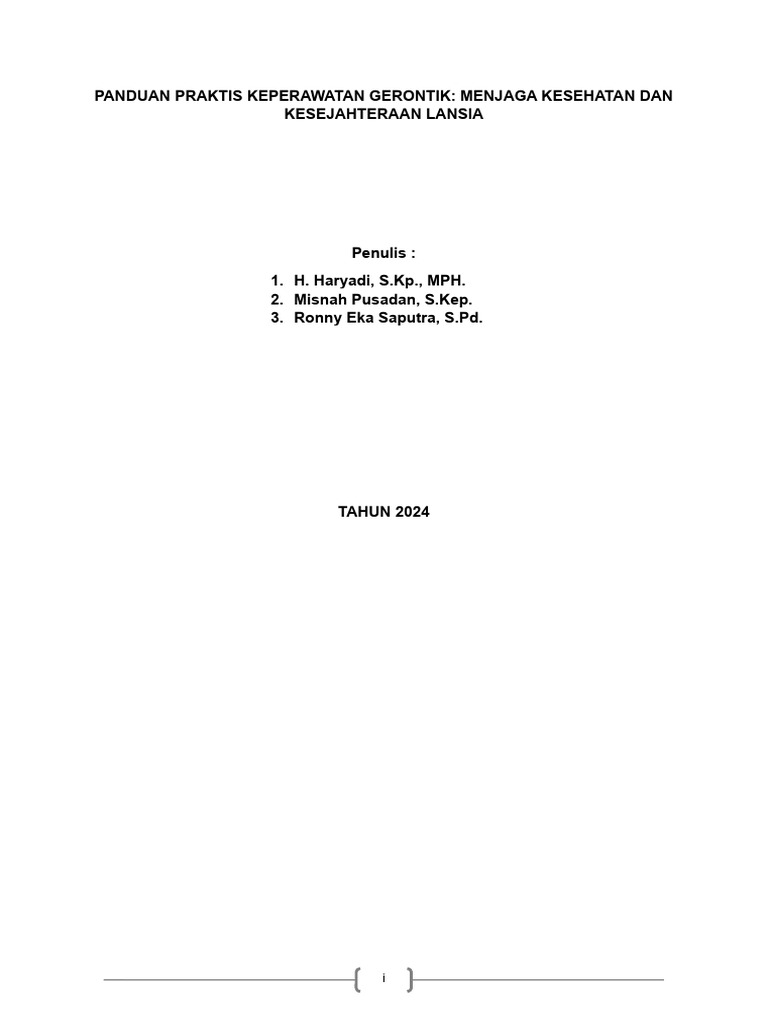 Panduan Praktis Keperawatan Gerontik | PDF