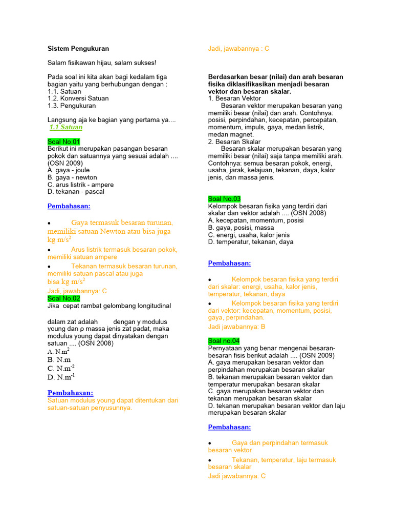 Pengukuran dan Konversi Satuan Fisika | PDF | Sains & Matematika