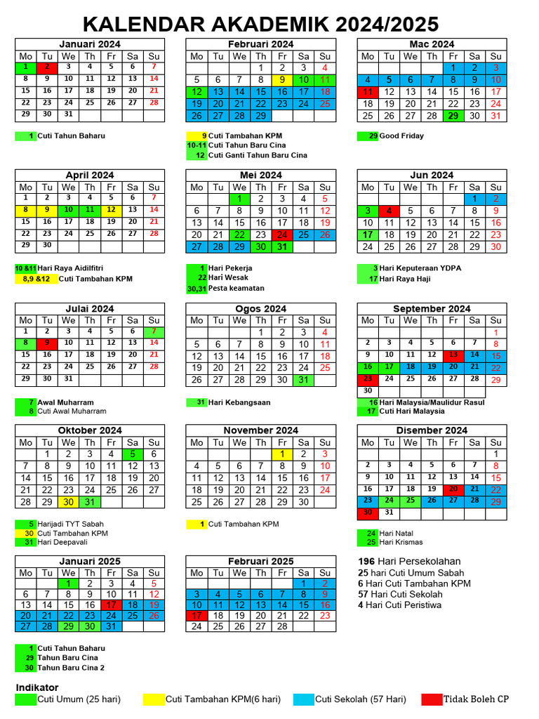 Kalendar Akademik 2024/2025 | PDF
