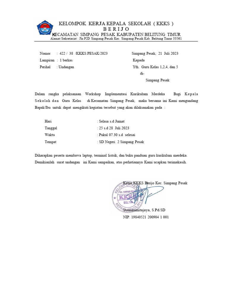 Undangan Peserta Workshop | PDF