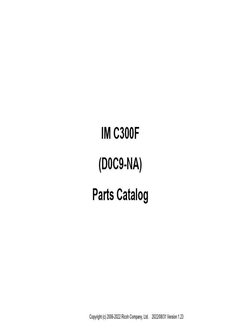Manual de Partes IM C300F | PDF | Computing | Manufactured Goods