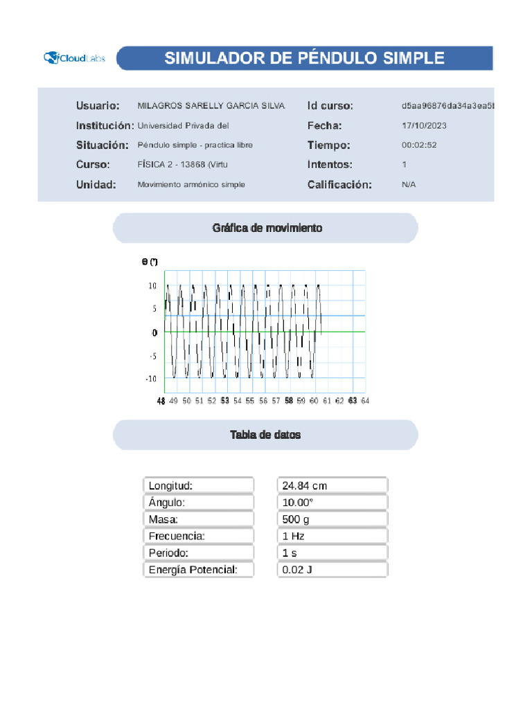 Péndulo Simple | PDF