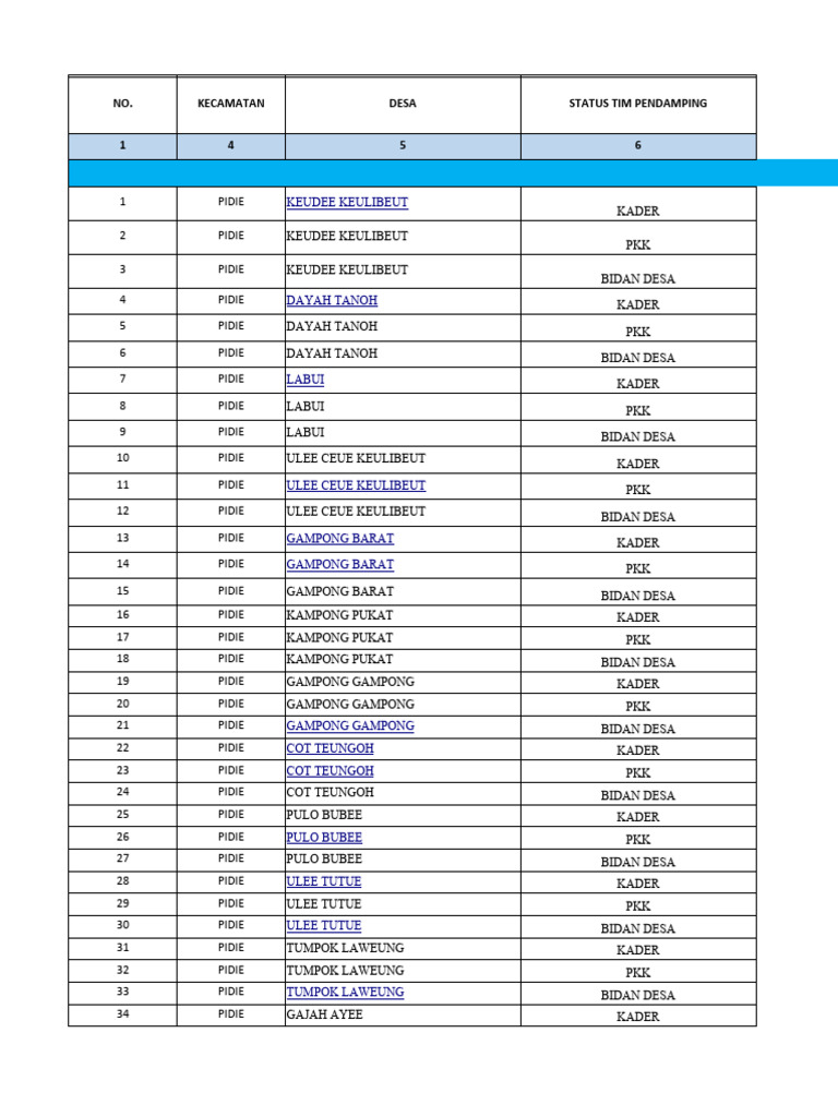 Data Kader TPK 2024 | PDF