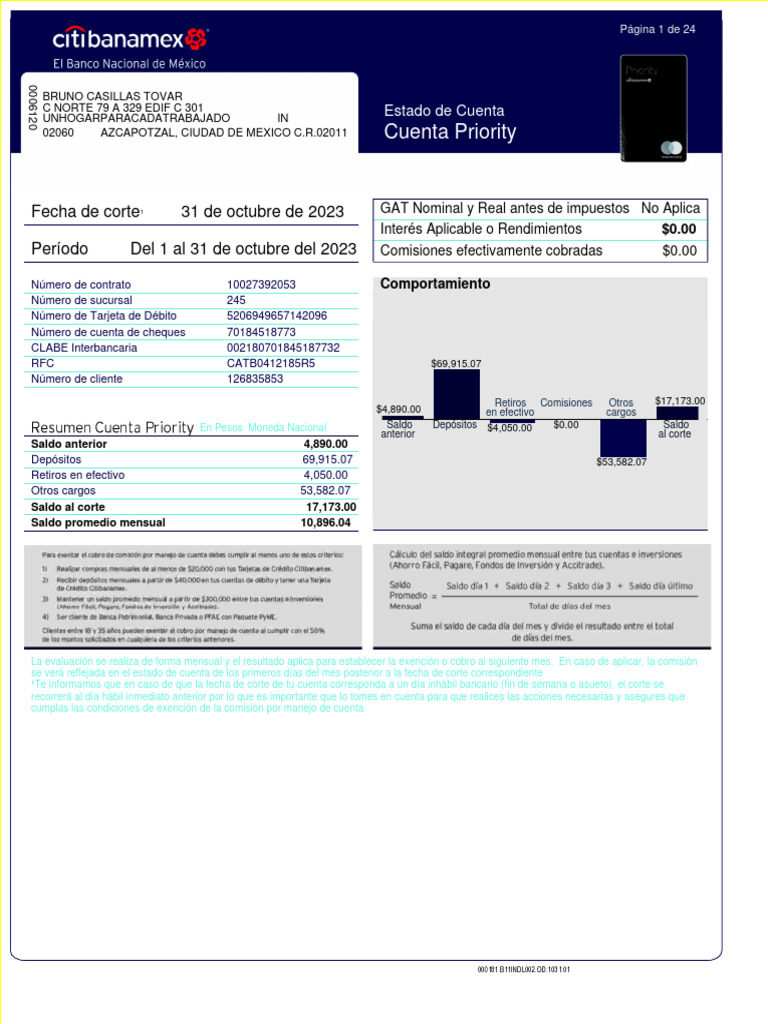 Estadode Cuenta | PDF | Finanzas personales | Dinero