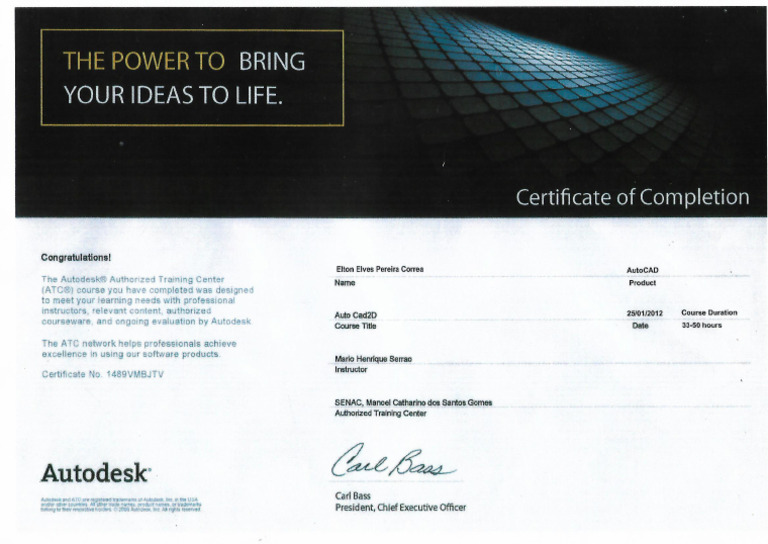 Autodesk Certificate | PDF