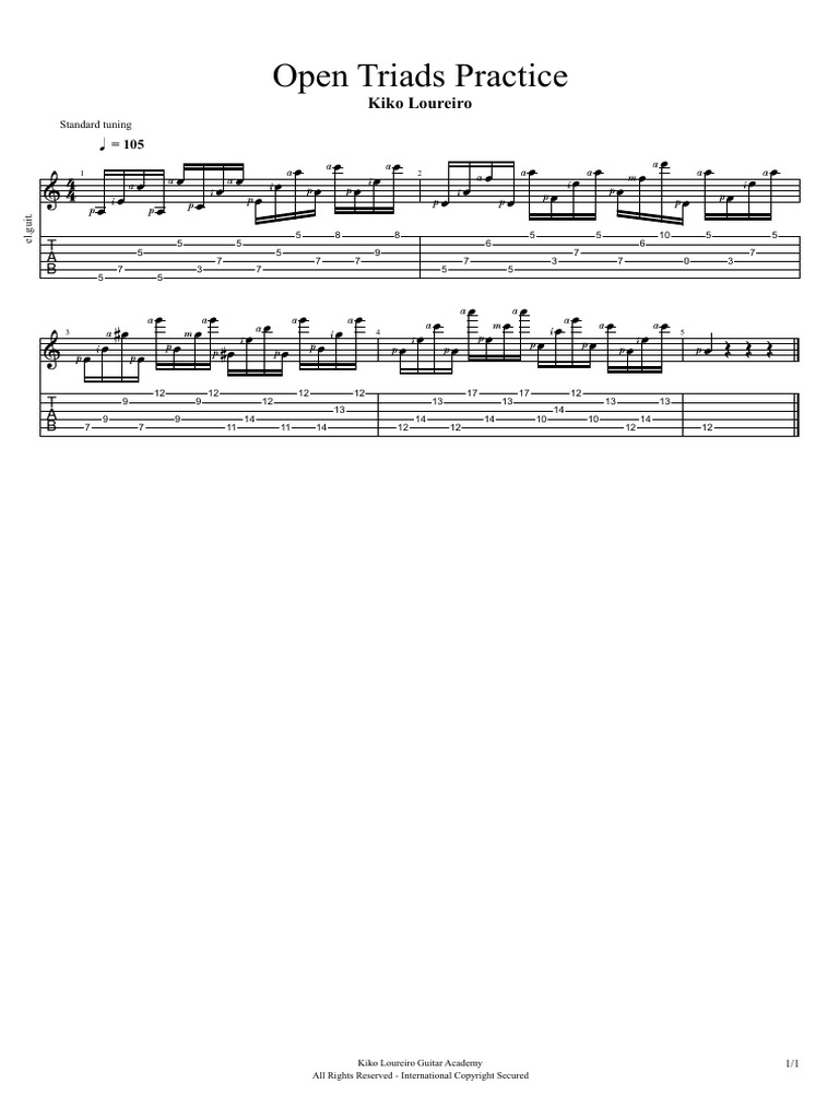 Open Triads Practice - Kiko Loureiro | PDF | Guitars | Celtic Musical ...