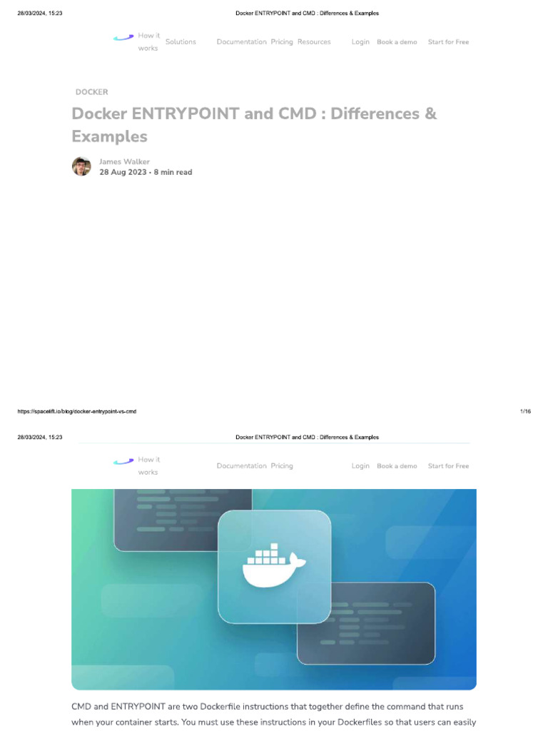 CMD and Entrypoint Examples | PDF