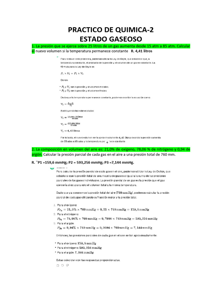 Practico 2 | PDF | Gases | Oxígeno