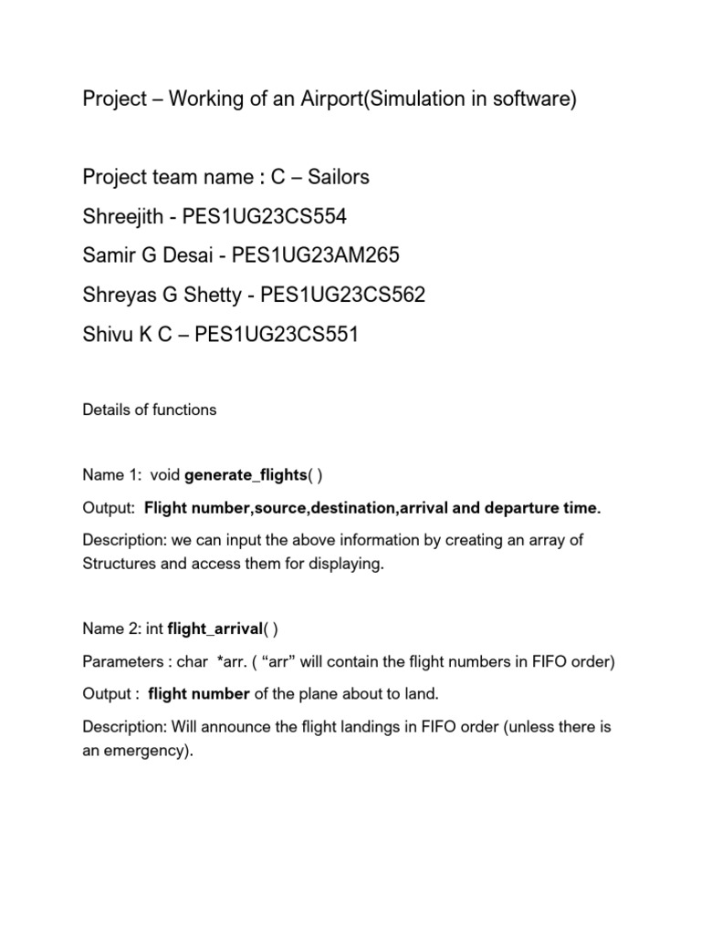 Project – Working of an Airport(Simulation in software) | PDF | Parameter (Computer Programming ...