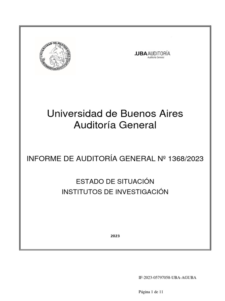 Informe 1368 | PDF | Auditoría | Science