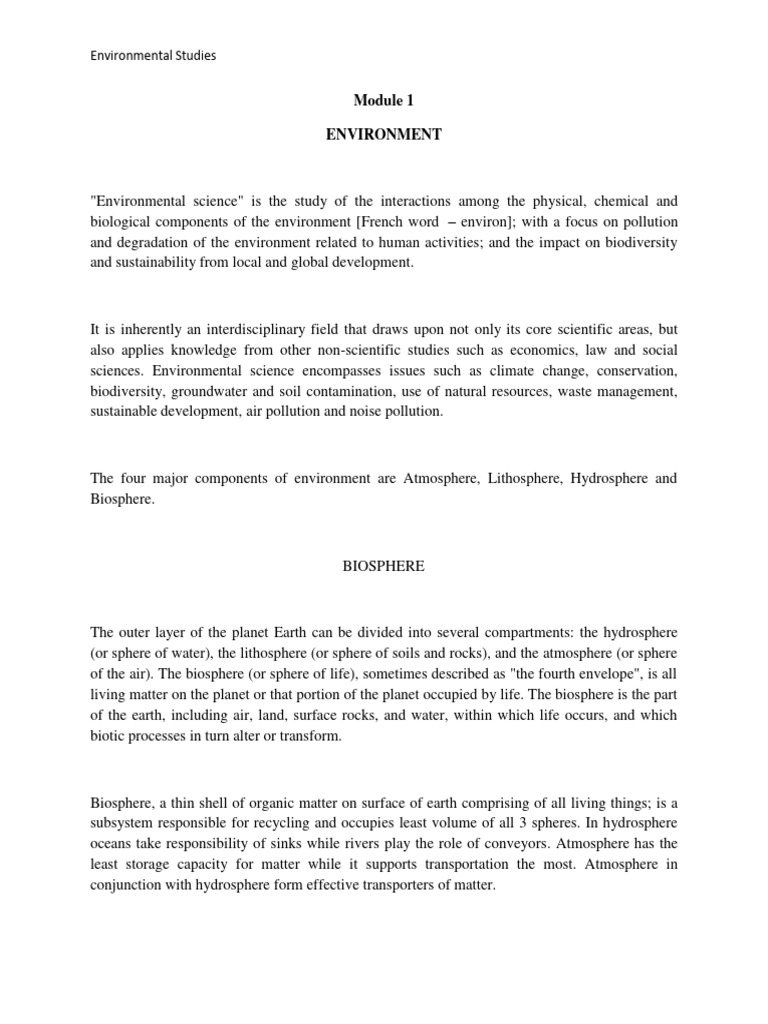 Module 1 - Eco System, Bio Diversity - Lecture Notes. 17037582493920 ...