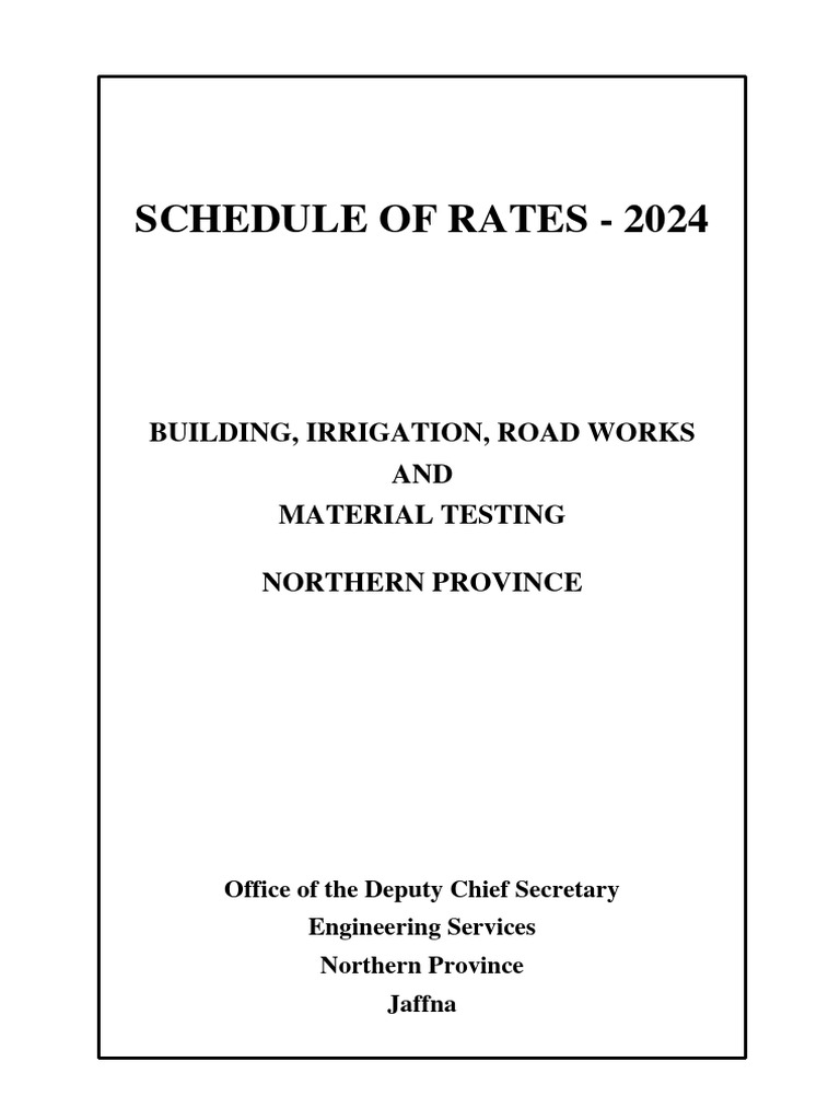 Schedule of Rate 2024 | PDF | Concrete | Tile