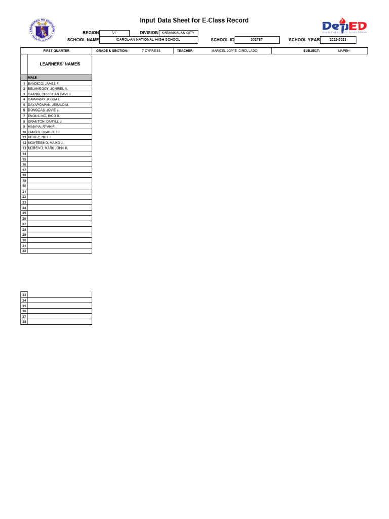 Grade 7B 1 ST Quarter Mapeh | PDF