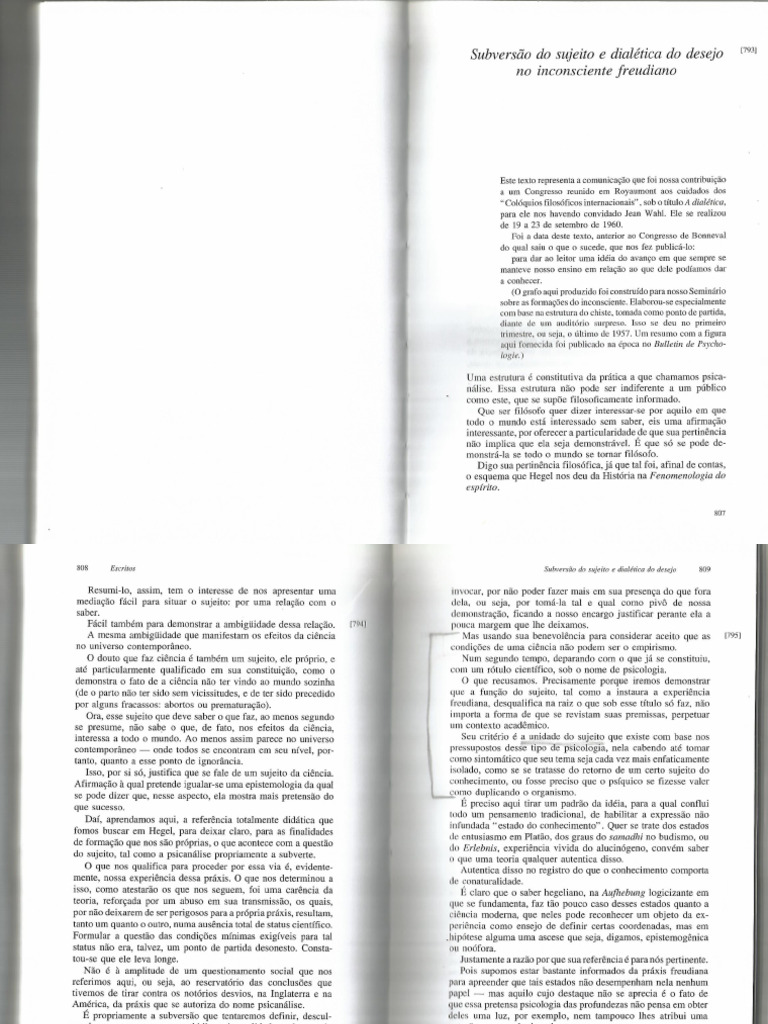 Subversão Do Sujeito Com Grifos | PDF