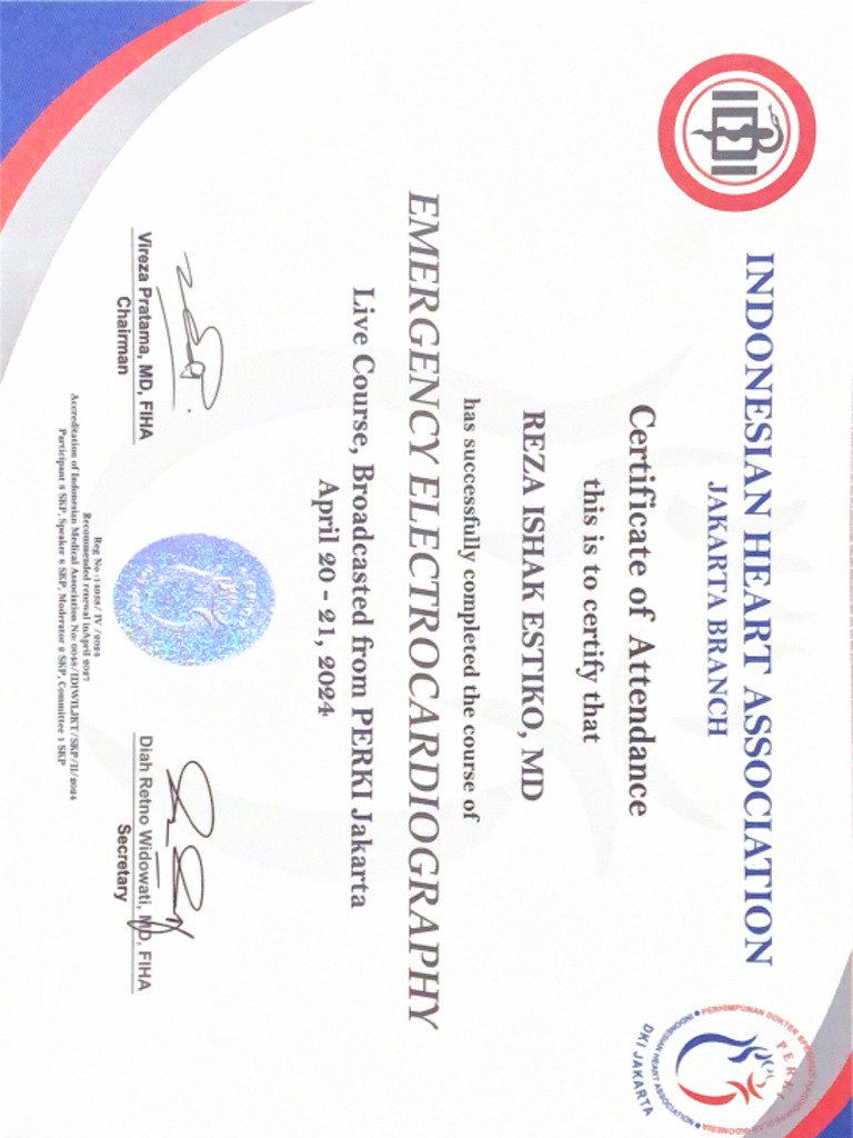 Reza Estiko - EKG Emergency - Indonesian Heart Association - PERKI Jaya ...