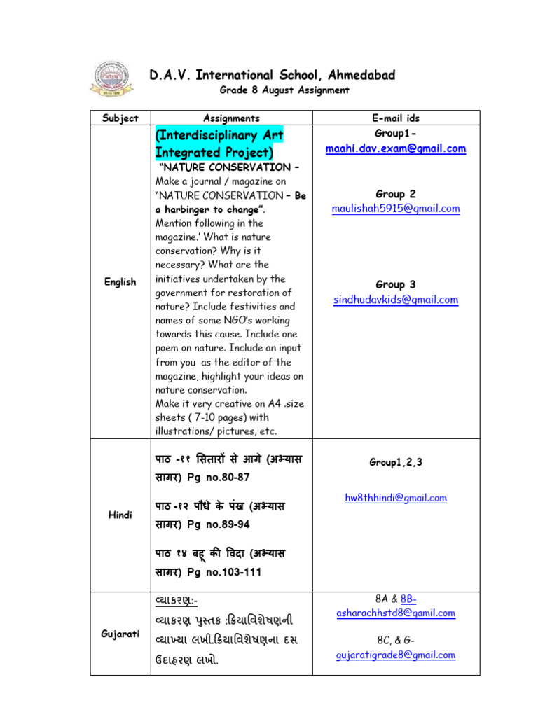 Grade 8 August Assignments | PDF | Geometry | Mathematics