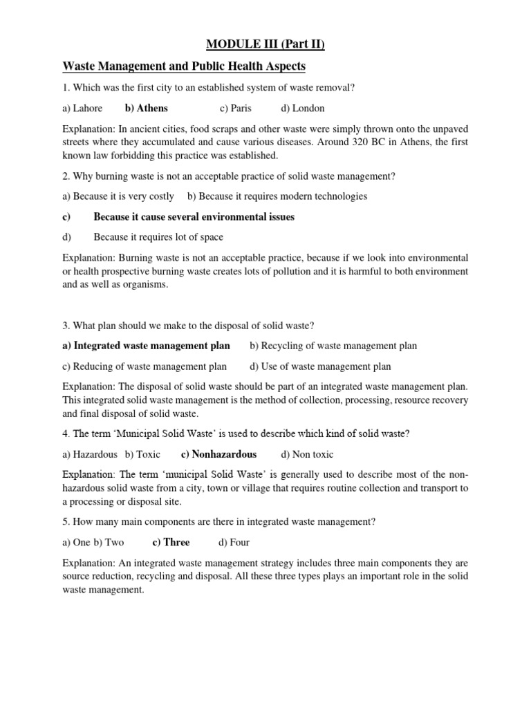 Module III Part II | Download Free PDF | Waste Management | Waste Module III Part II | Download Free PDF | Waste Management | Waste