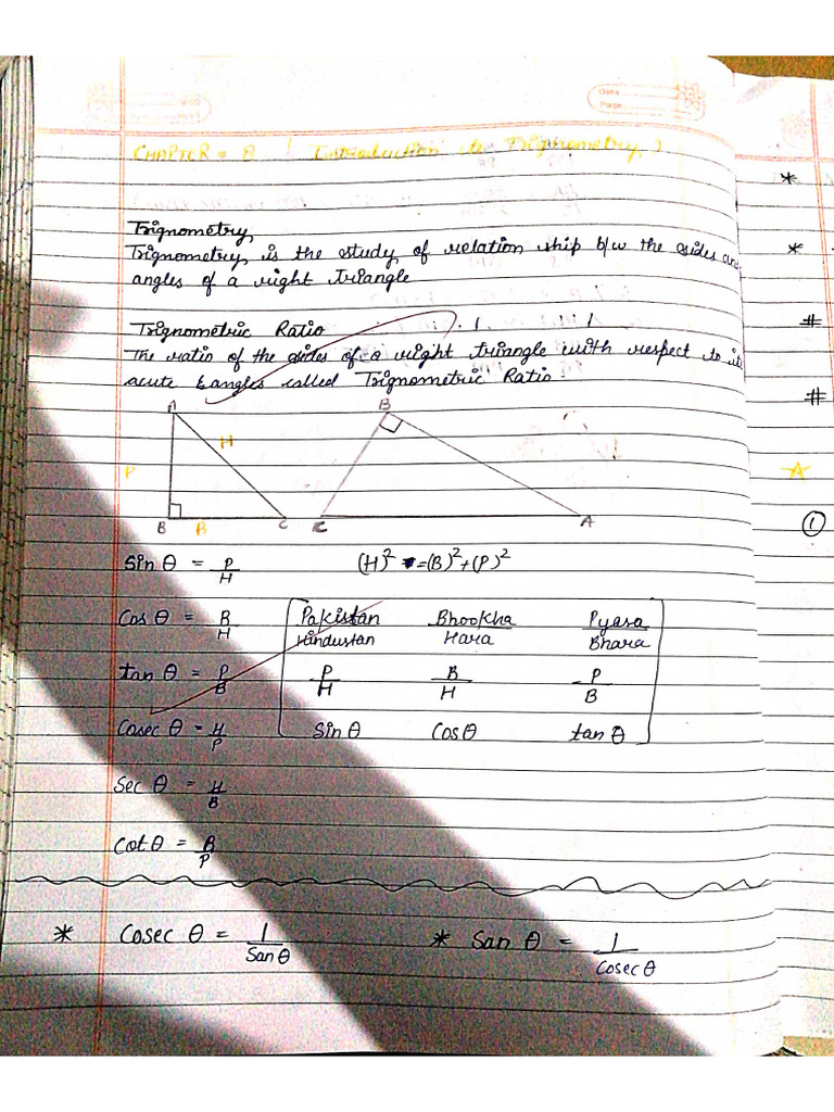 Math Chapter-8 'Trigonometry' | PDF