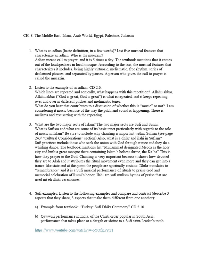 Week 11 - Assignment - MUSHL 107 SPR 2024 | PDF | Sufism | Musicology Week 11 - Assignment - MUSHL 107 SPR 2024 | PDF | Sufism | Musicology