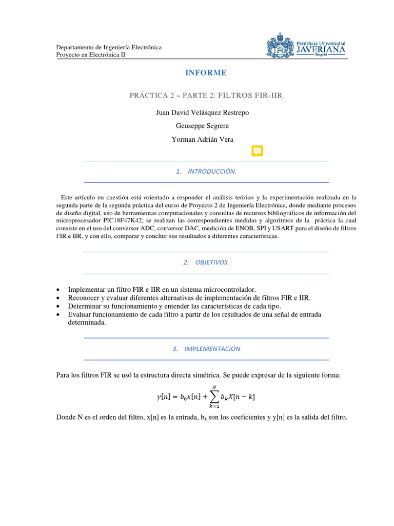Informe Practica 2 - Parte 2 | PDF | Filtro electronico | Frecuencia