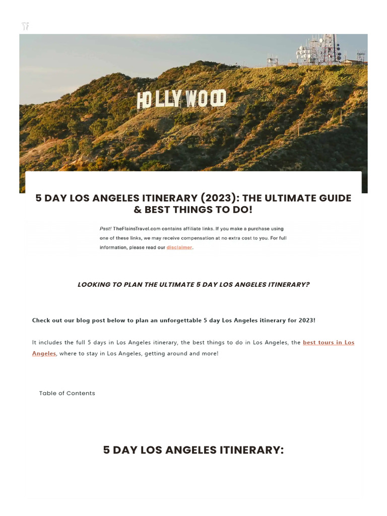 5 Day Los Angeles Itinerary (2023)_ The Ultimate Guide & Best Things To ...