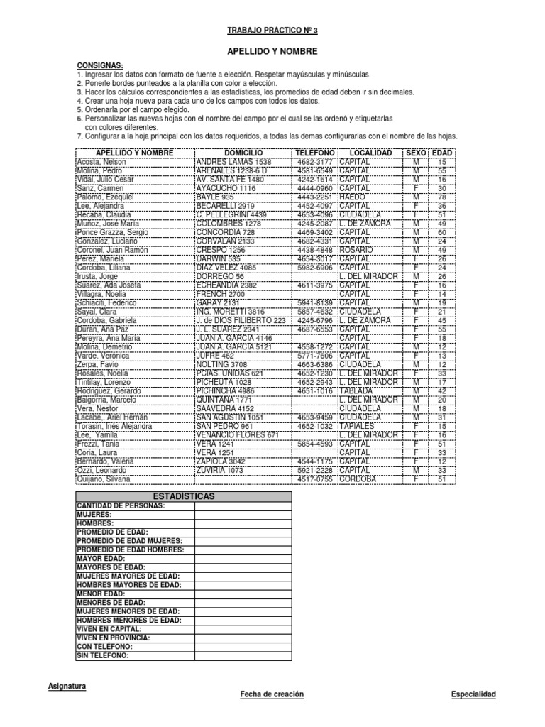 Tp3-Funciones Estadísticas | PDF