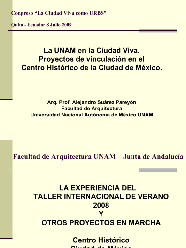 Proyectos UNAM en el Centro Histórico | PDF | México