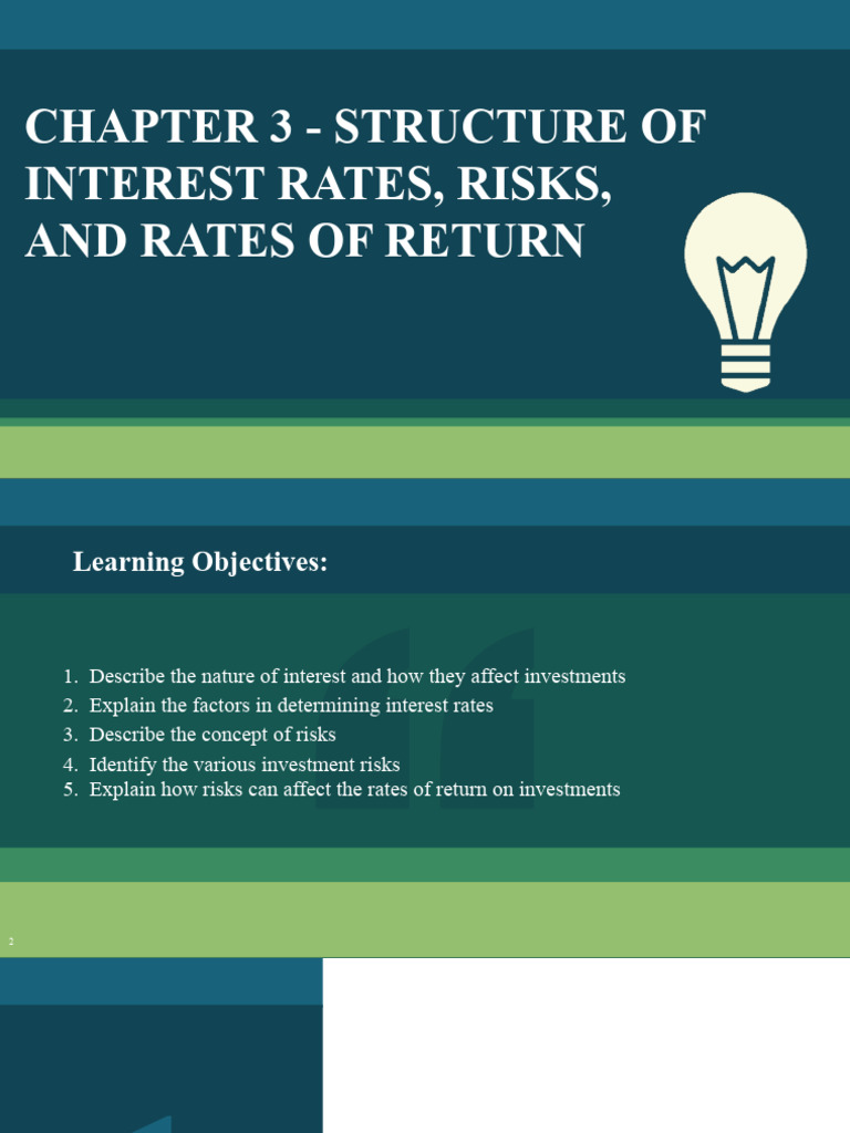 Chapter 3 Structure of Interest Rates Risks and Rates of Return | PDF ...