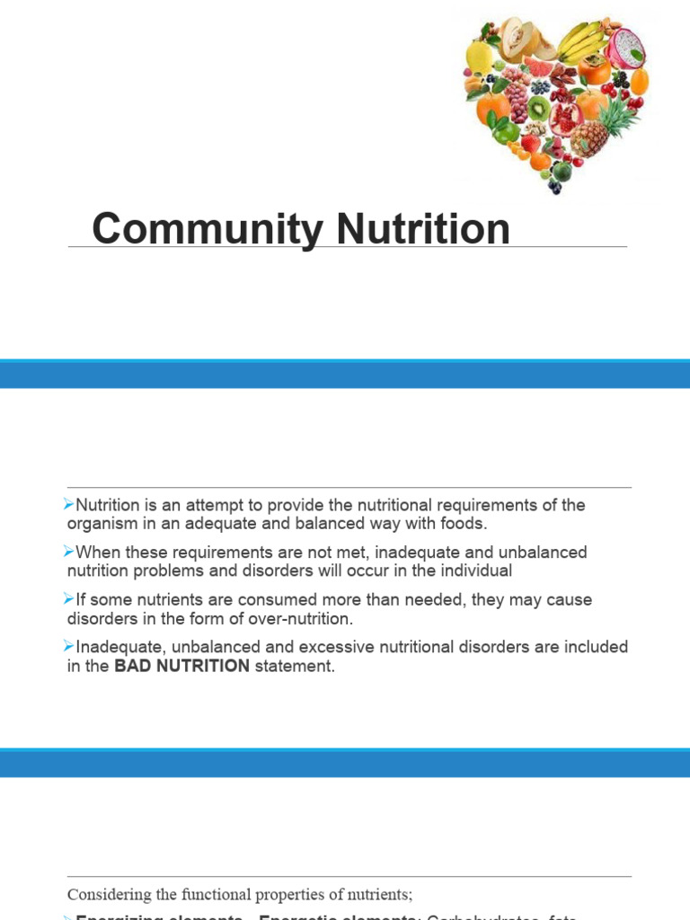 Community Nutrition (1) | PDF | Diet (Nutrition) | Diet & Nutrition