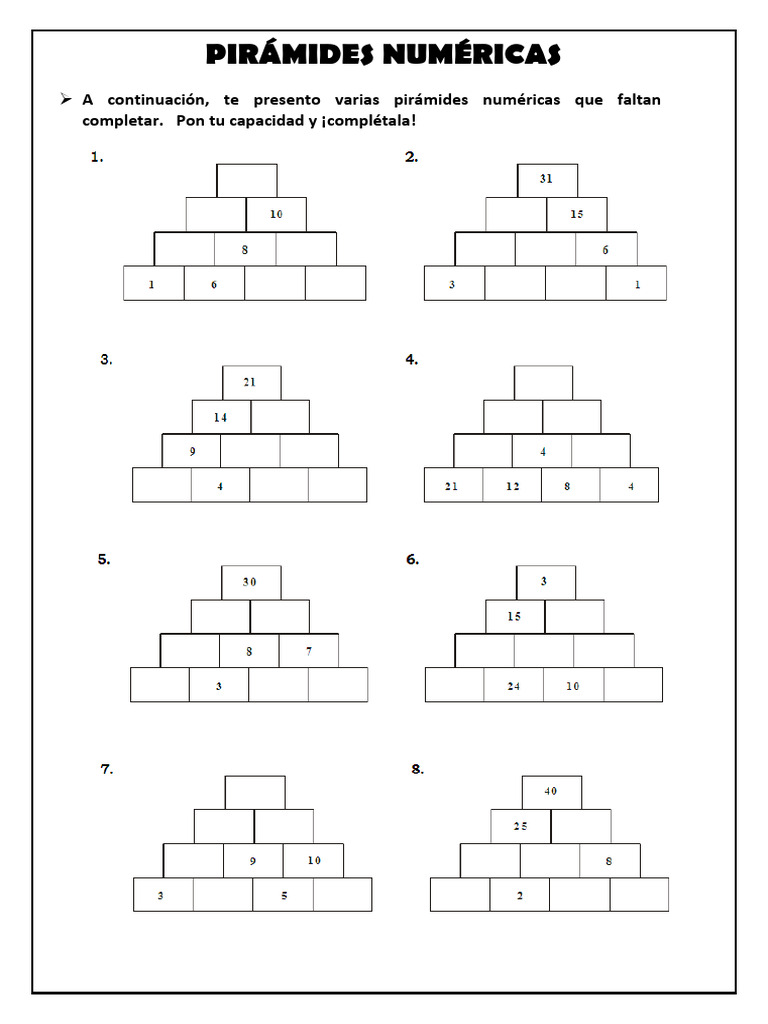Piramides Numéricas | PDF