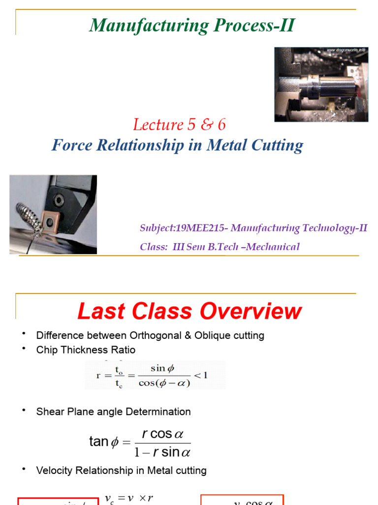 Forces in Metal Cutting Explained | PDF | Force | Triangle