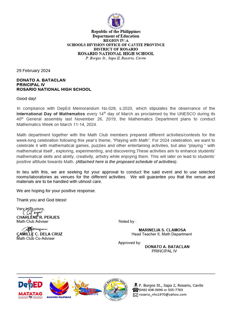 Math Week Proposal Edited | PDF