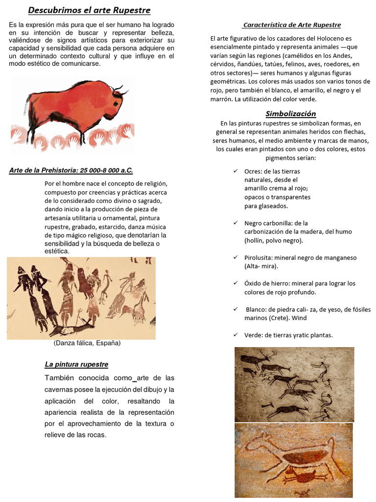 Fichas De Trabajo Sobre Símbolos Del Arte Rupestre Lengua Y
