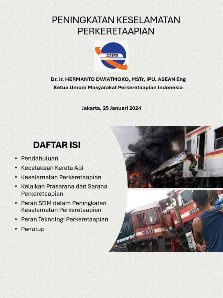 Webinar Keselamatan Perkeretaapian | PDF | Sains & Matematika ...