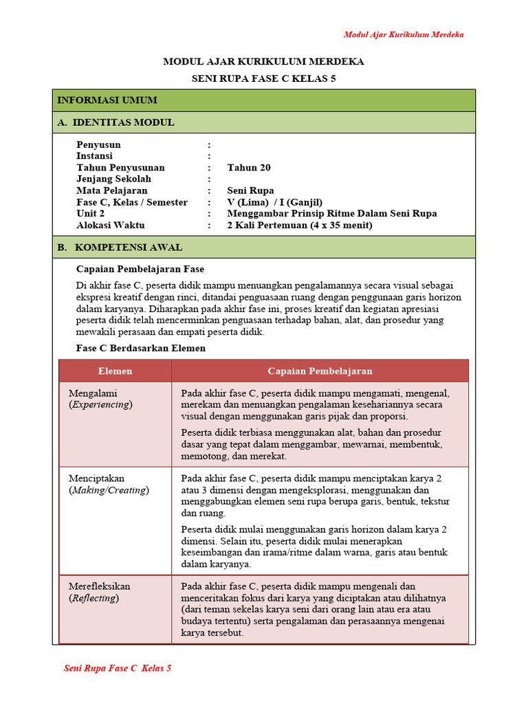 Contoh Modul Ajar | PDF