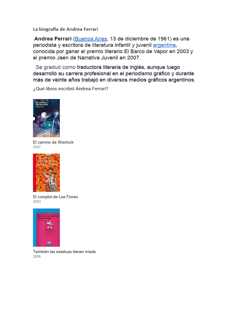 La Biografía de Andrea Ferrari | PDF La Biografía de Andrea Ferrari | PDF