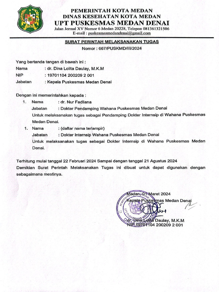 SPMT Puskesmas Medan Denai | PDF