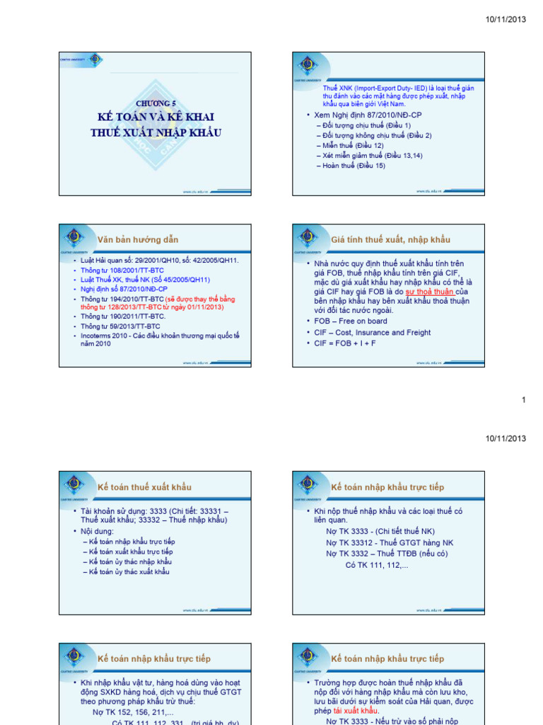 New Slide KT Thue XNK | PDF