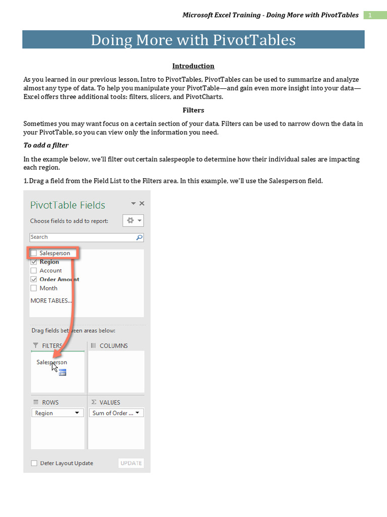 7 - Doing More With Pivot Tables | PDF | Computing | Software