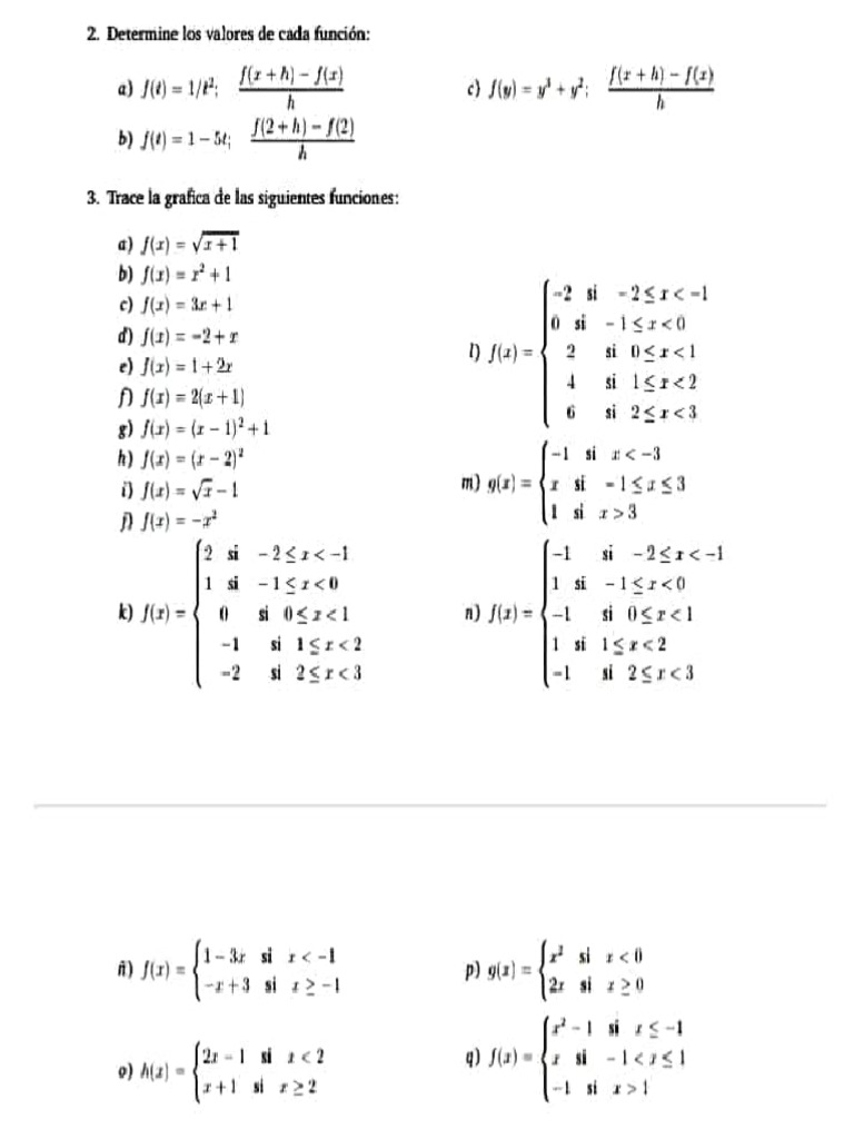 Ejercicios Funciones | PDF