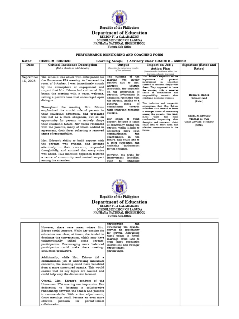 PMCF - Hezel M. Edrozo | PDF | Learning | Human Communication