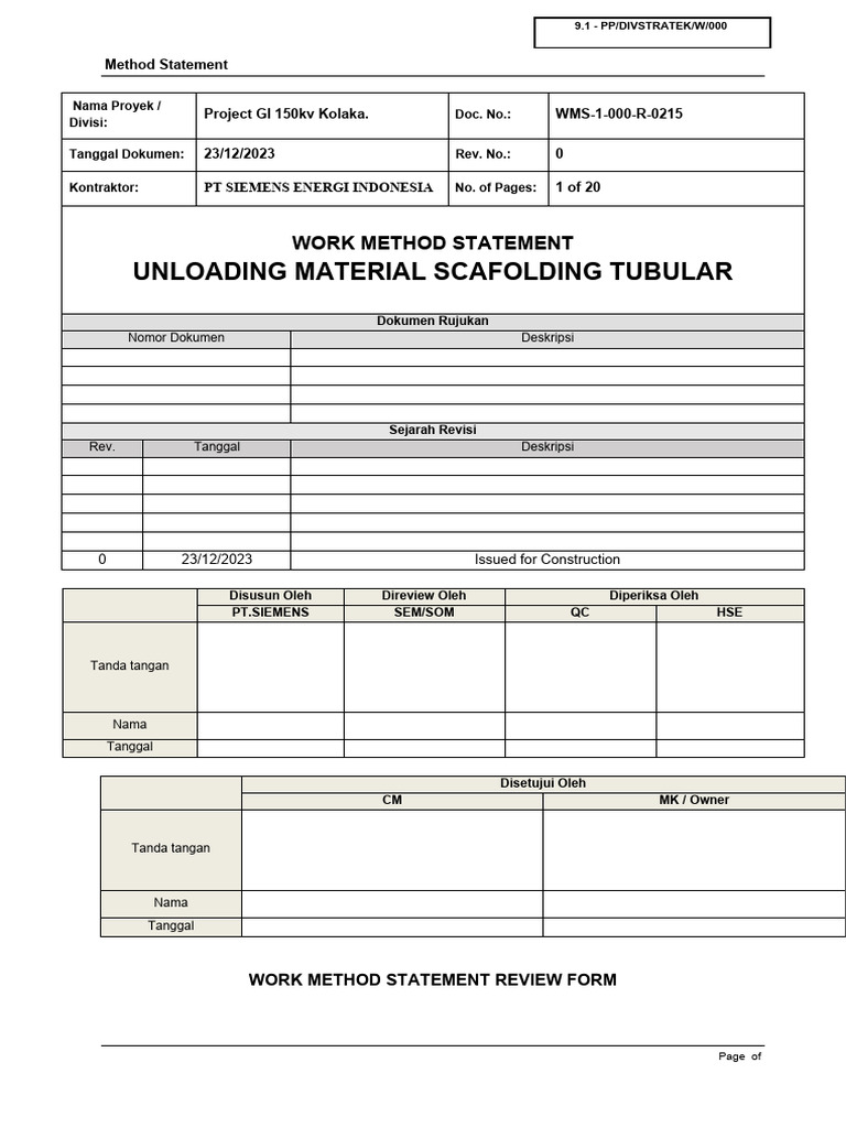 WMS 1 000 R Unloading Material Scafolding Tubular. | PDF | Teknologi & Rekayasa