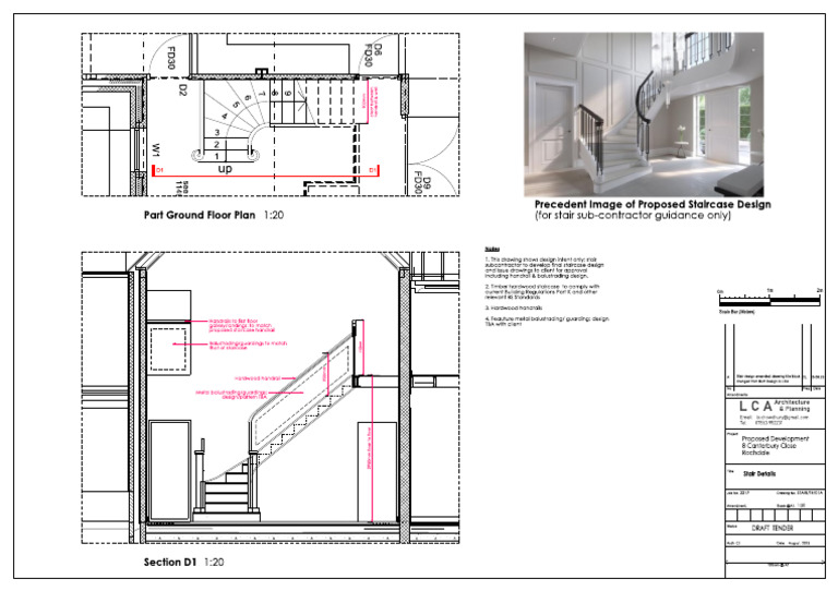 STAIR - TE - 01A - Stair Details | PDF | Stairs | Architectural Elements