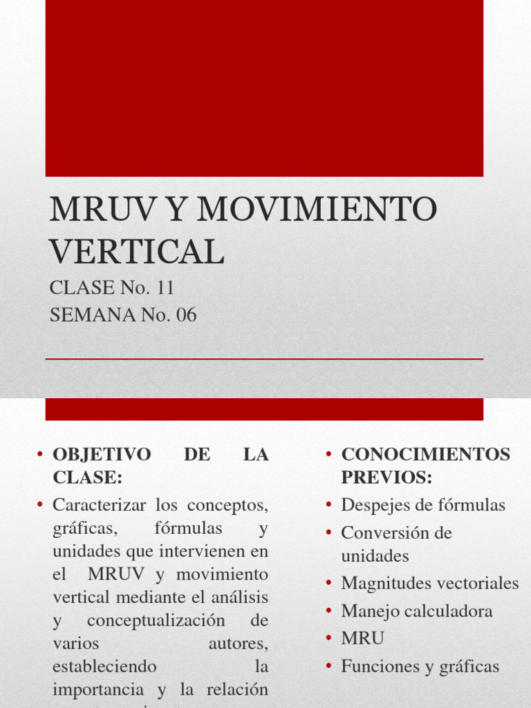 Mruv y Mov. Vertical | PDF | Velocidad | Aceleración