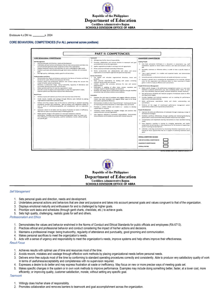 Core Behavioral Competencies Guide | PDF | Goal | Negotiation