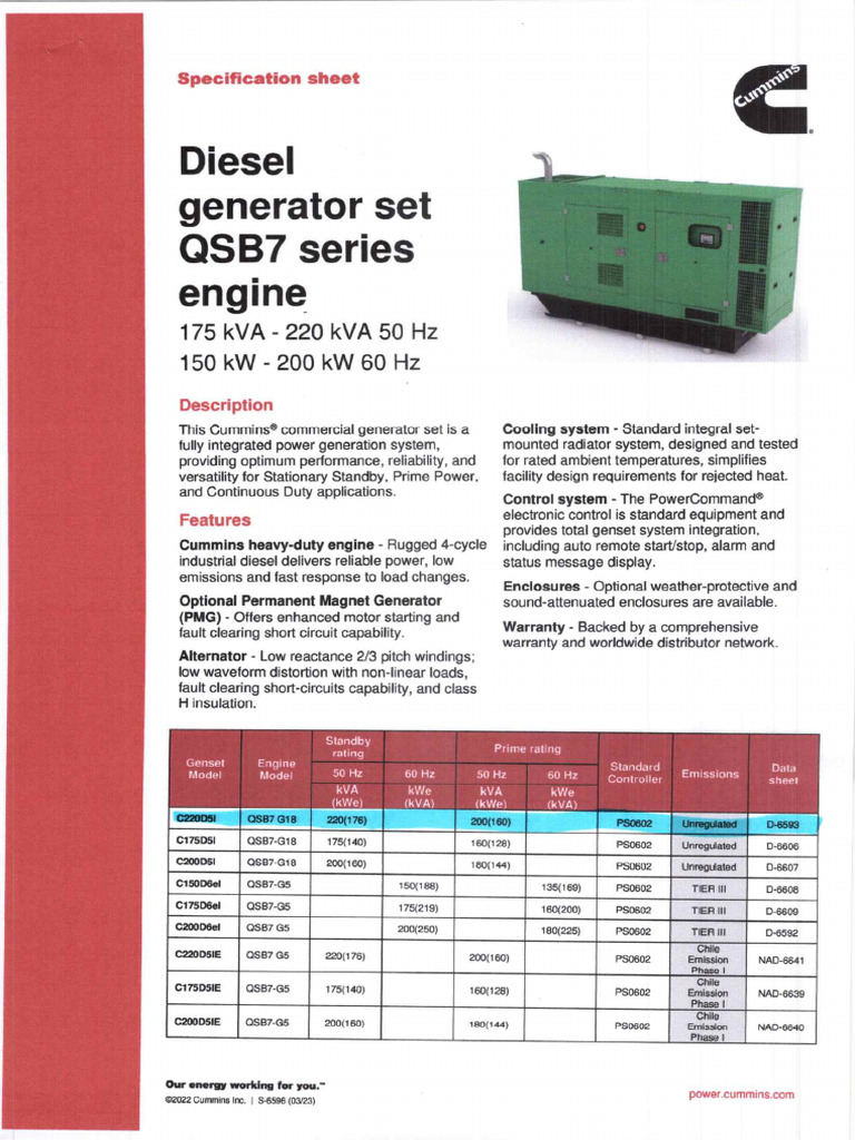 BROSUR Genset Cummins | PDF